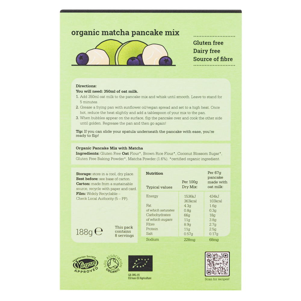 Organic Matcha Pancake Mix – Just Wholefoods